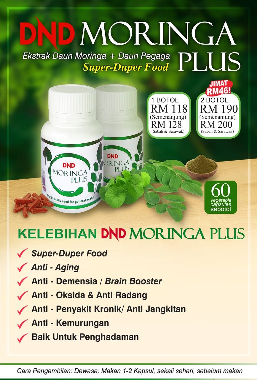 DND MORINGA PLUS - 60 VEGE CAPSULE X 2 BOTOL - DND Health Wellness