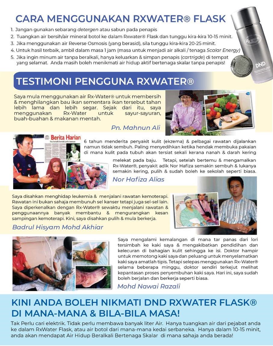 DND RXWATER PORTABLE FLASK (FLASK + BAG) - DND Health Wellness